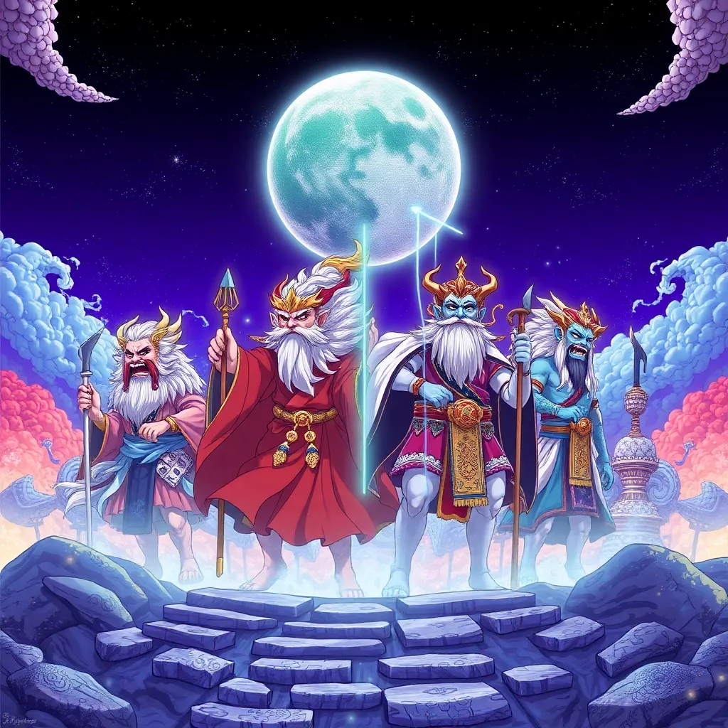 The Four Great Gods: A Journey Through Time - Japanese Mythology